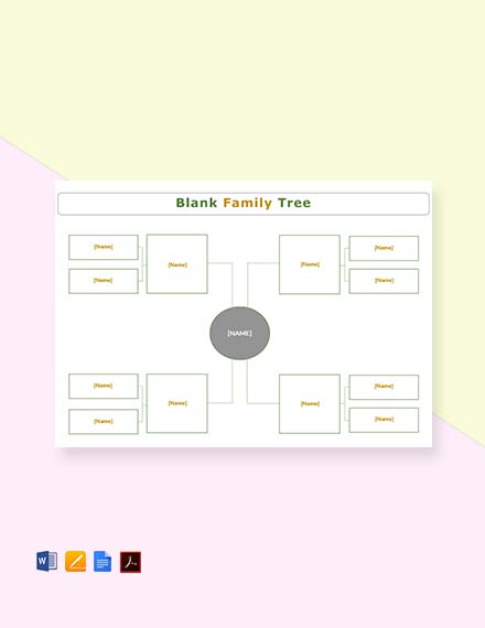 Blank 7 Generation Family Tree Template - PDF | Word | Apple Pages
