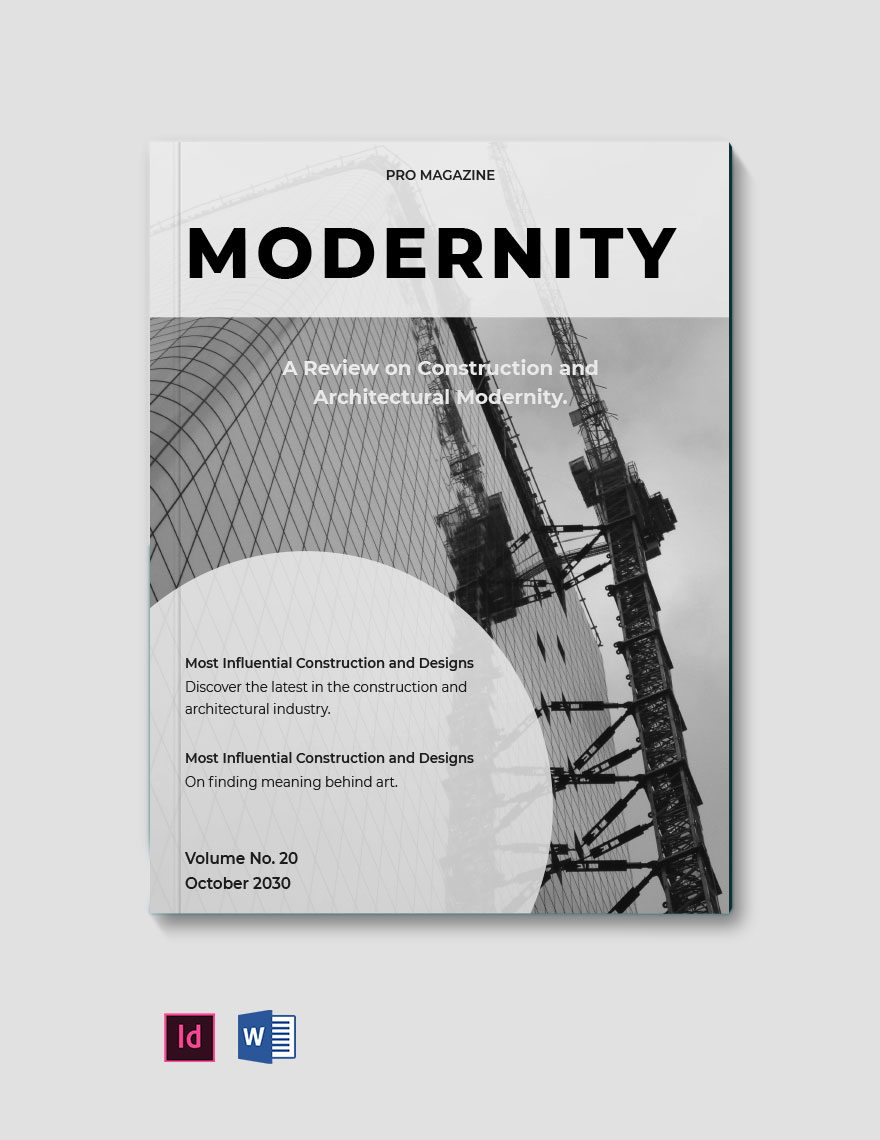 Architecture Magazine Cover Page Template - Illustrator, InDesign, Word ...
