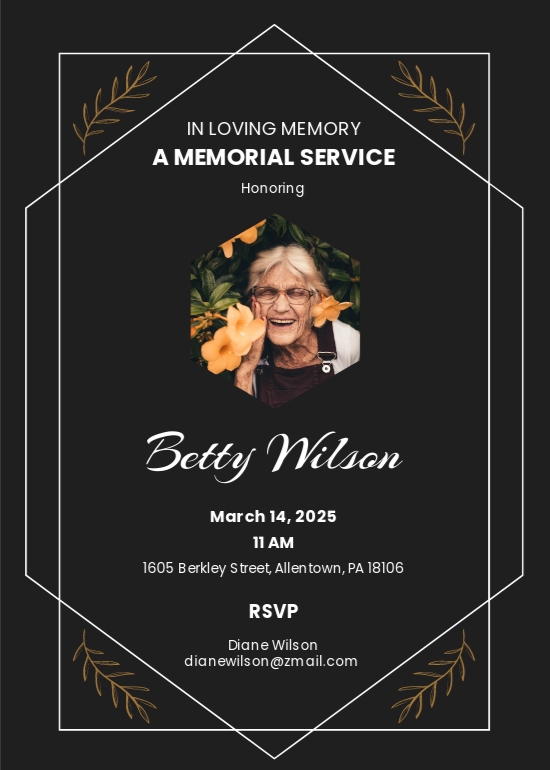 Funeral Memorial Announcements Invitation Template Download In Word 