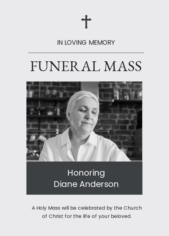 Free Catholic Funeral Mass Card Template Download In Word Google 