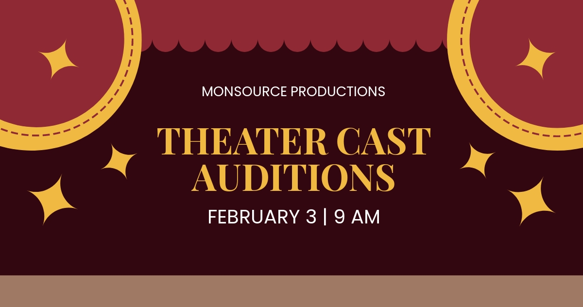 Free Theatre Audition Facebook Post Template