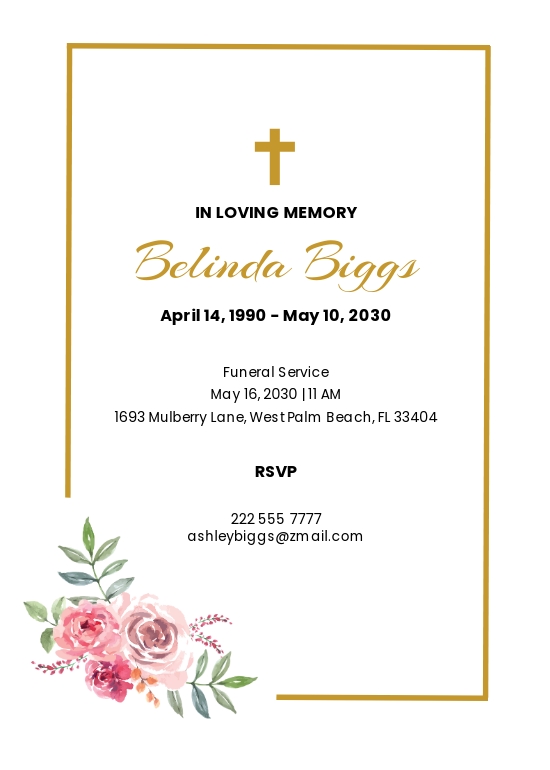 Funeral Service Memorial Card Template - Google Docs, Illustrator, Word, PSD, PDF, Publisher ...
