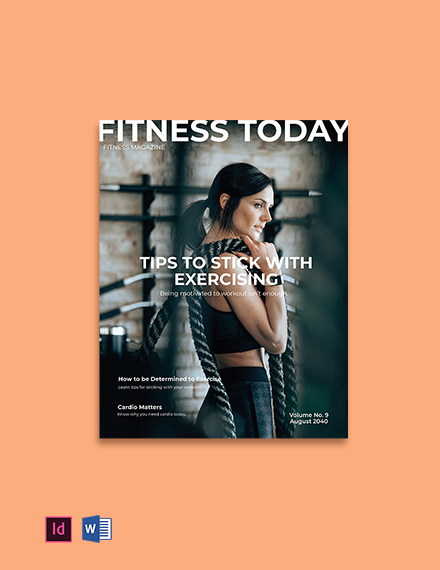 Women's Fitness Magazine Cover Template - Illustrator, InDesign, Word ...
