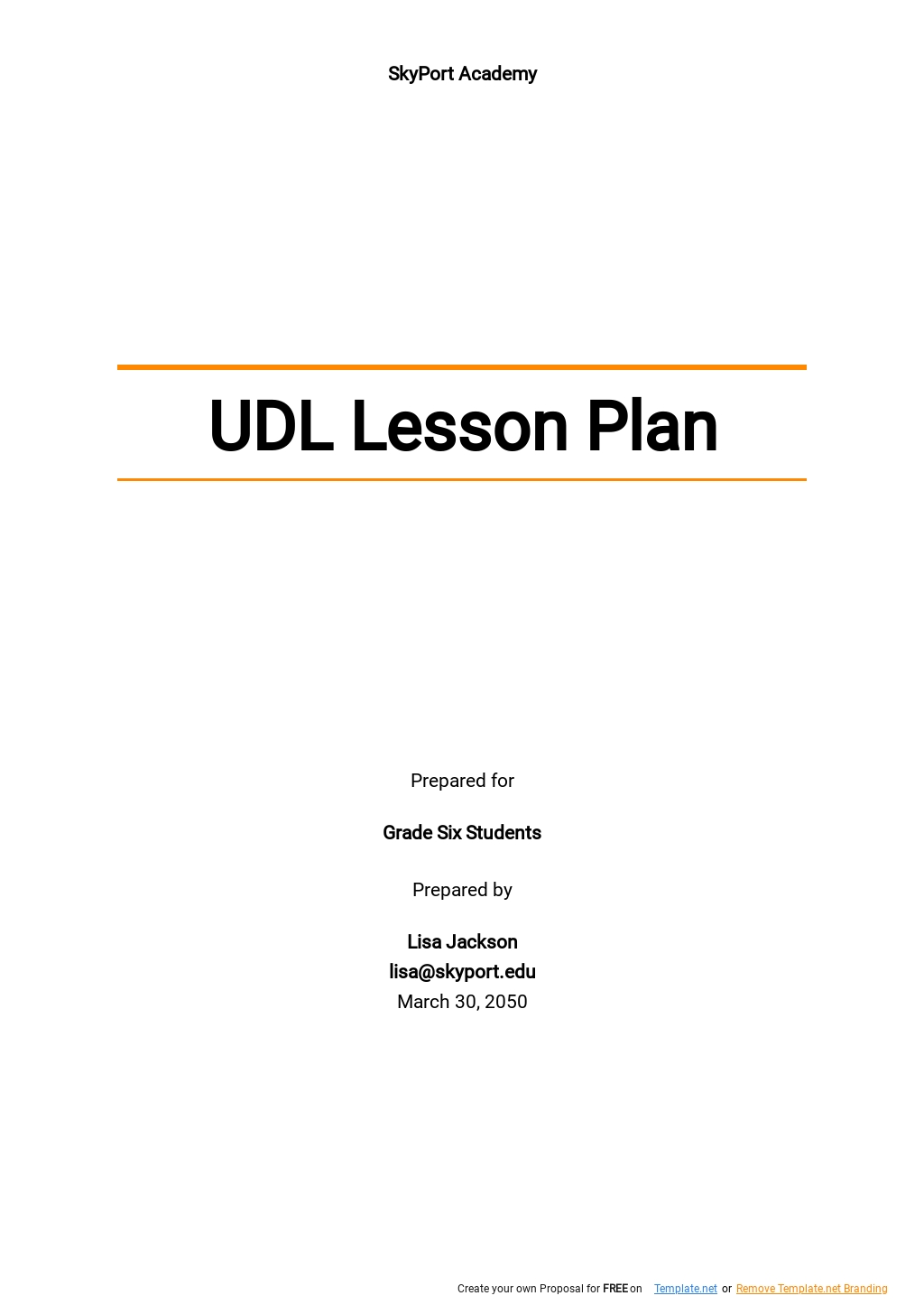UDL Lesson Plan Template Google Docs Word Apple Pages Template