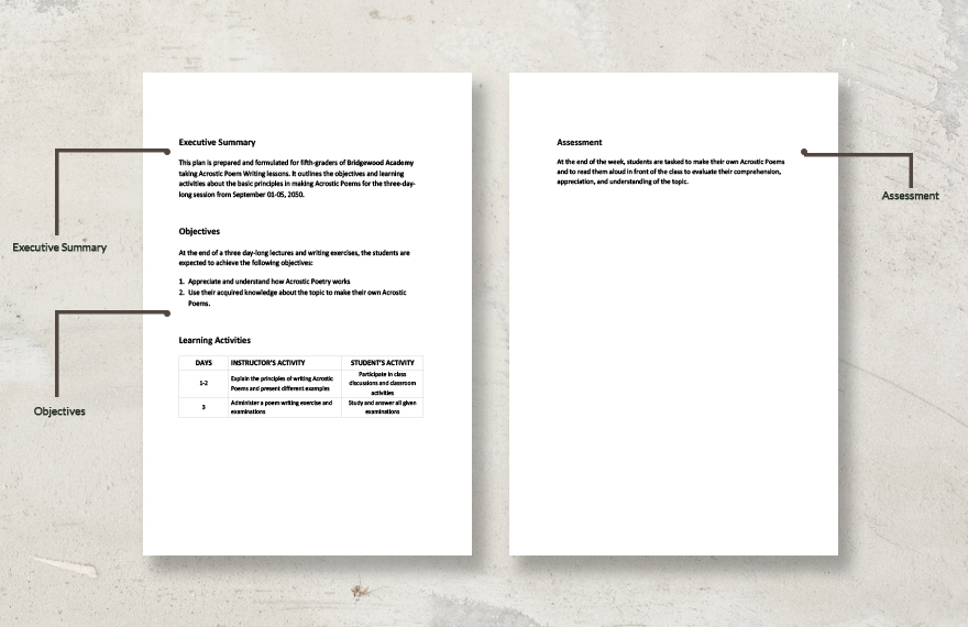 Acrostic Poem UDL Lesson Plan And Template Download In Word Google 