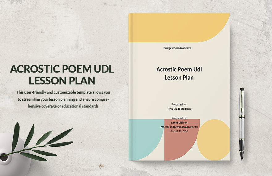 Acrostic Poem UDL Lesson Plan And Template Download In Word Google 