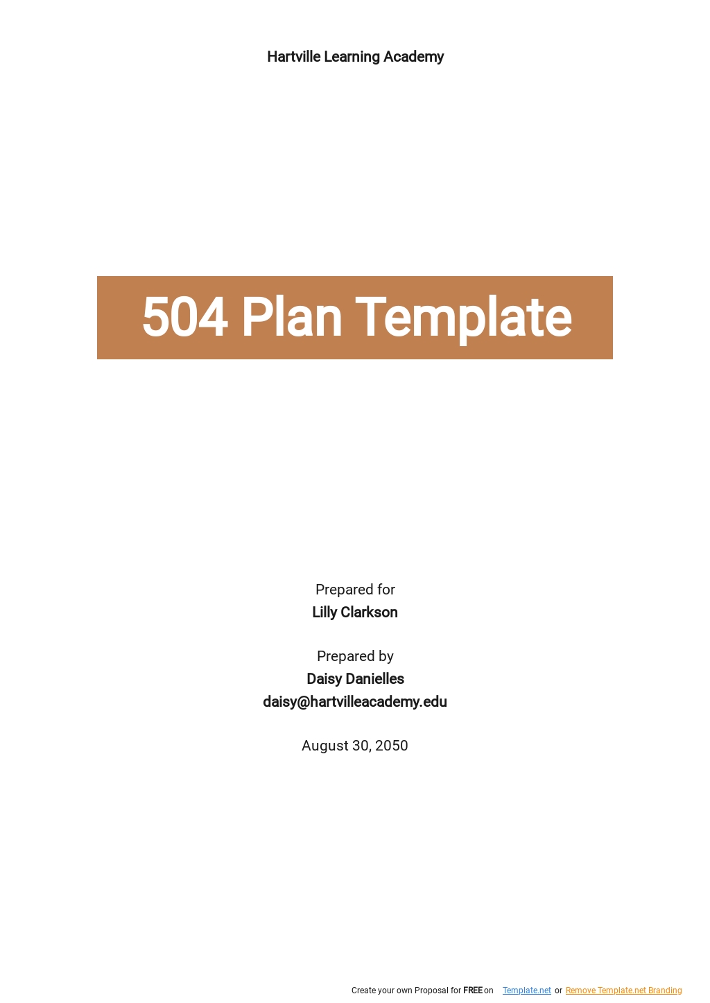 Printable 504 Plan Template Pdf Printable Word Searches