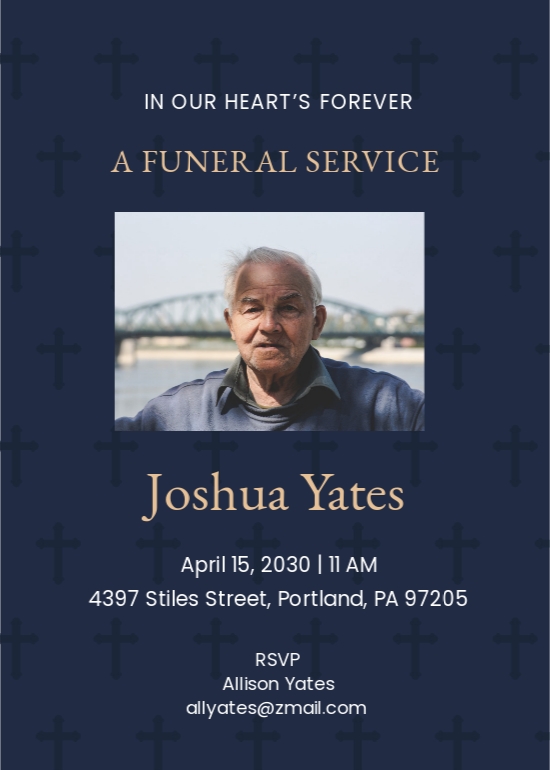 Free Sample Of Funeral Announcement Invitation Template Download In 