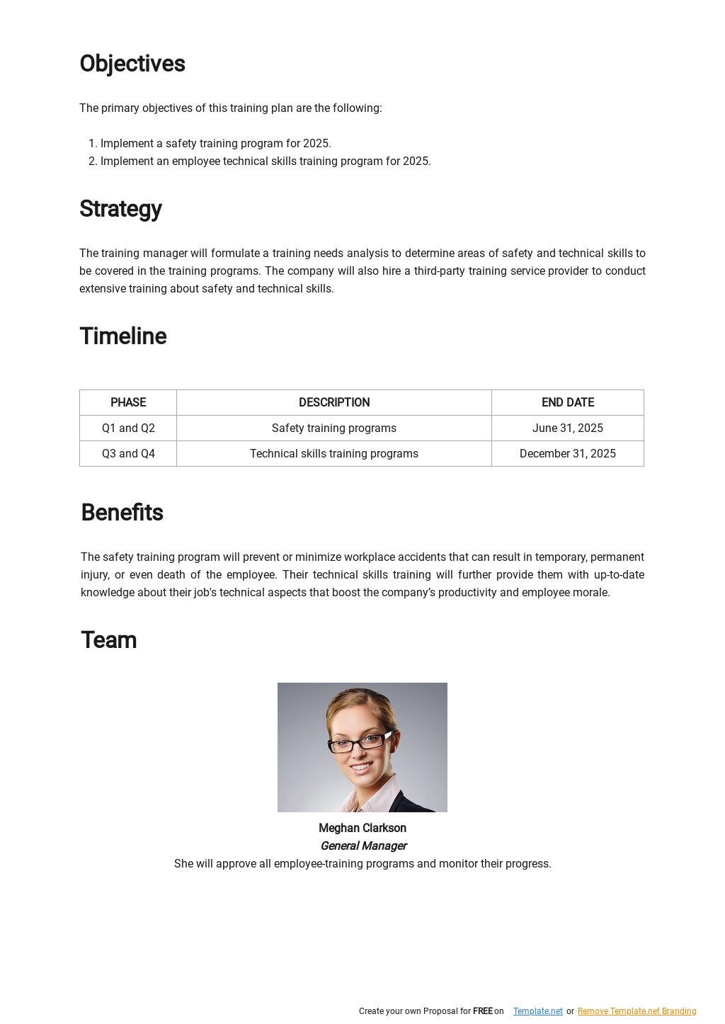 FREE Employee Annual Training Plan Template | Template.net