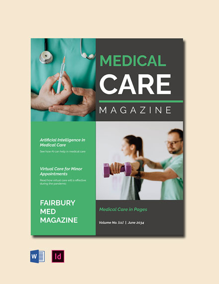Medical Care Magazine Template - InDesign, Word | Template.net