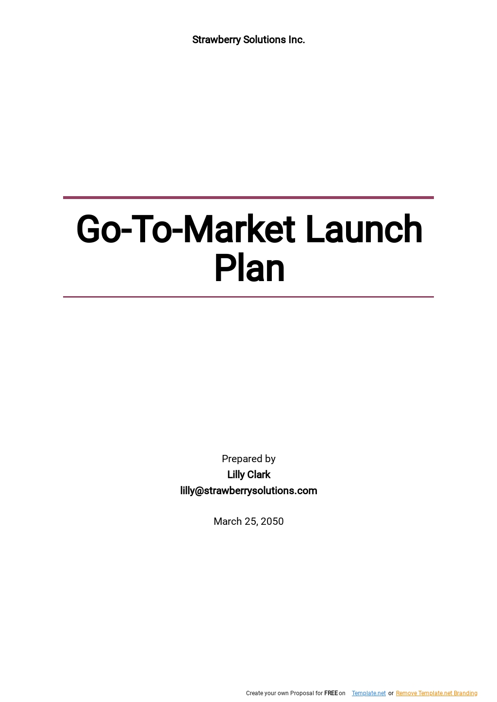 Go-to-Market Strategy Plan Template - Google Docs, Word, Apple Pages ...