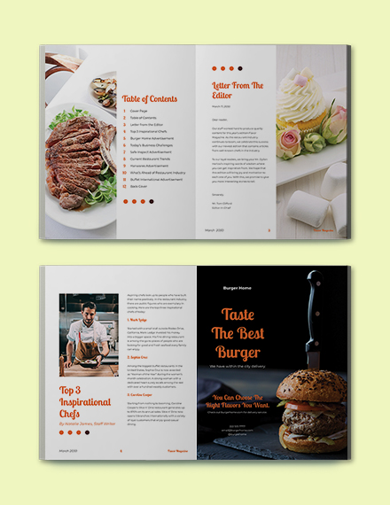 Free Basic Restaurant Magazine Template - InDesign, Word, PDF ...