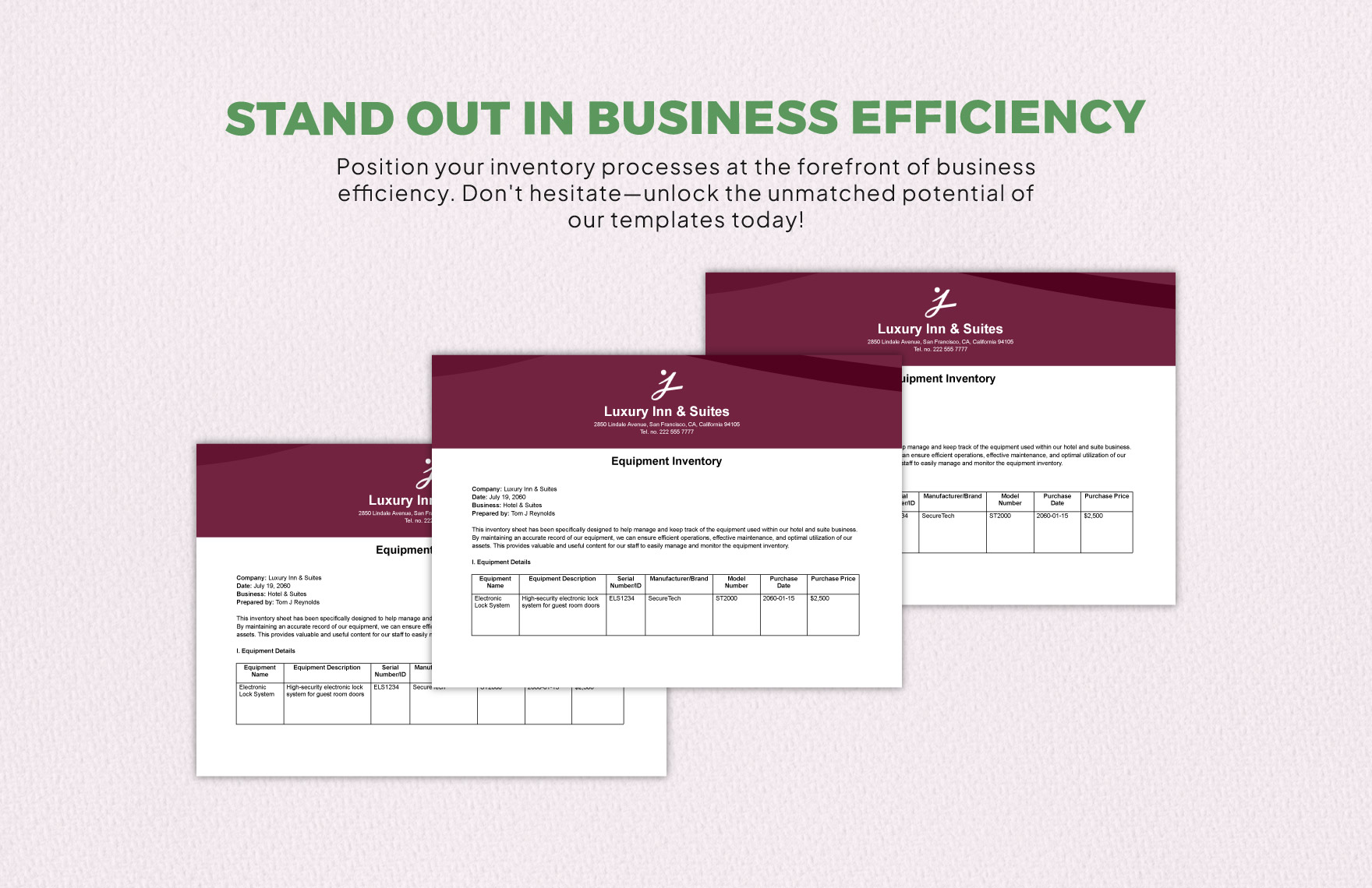 Equipment Inventory Template - Download in Word, Google Docs, Excel ...