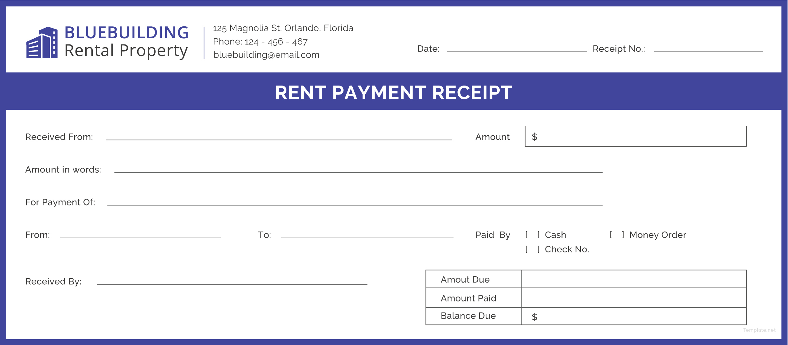 Free Rent Payment Receipt Template In Adobe Illustrator Microsoft Word 
