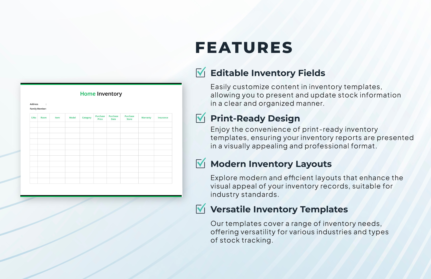 Home Inventory Template - Download in Word, Google Docs, Excel, Google ...