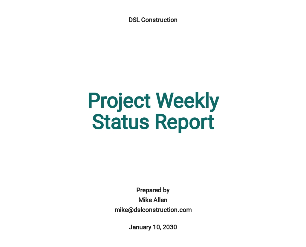 FREE Sample Weekly Activity Report Template - PDF | Word (DOC) | Apple ...