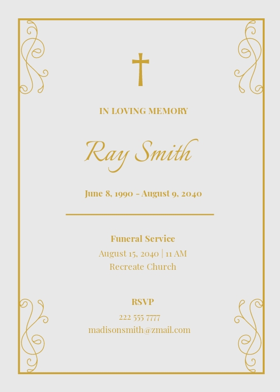 FREE Catholic Funeral Card Template Download In Word Google Docs 