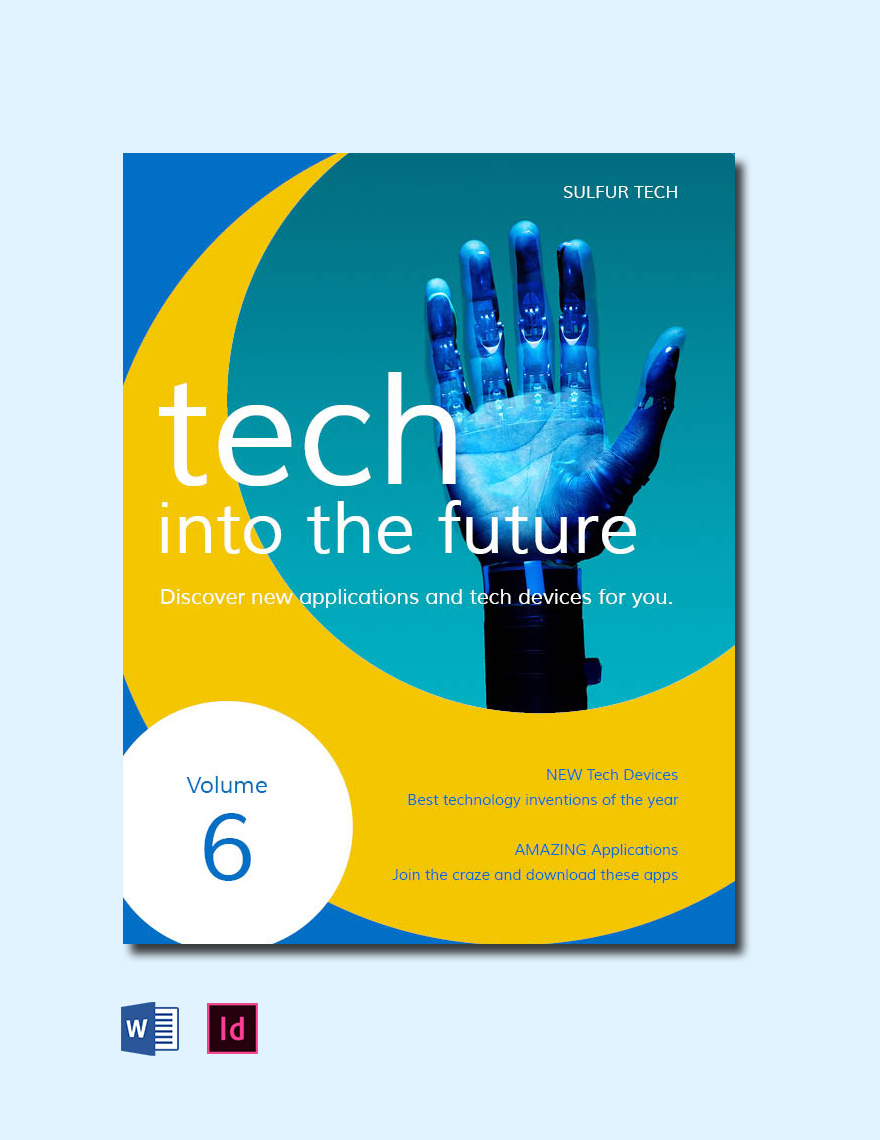Technology Magazine Cover Page Template - Illustrator, InDesign, Word ...