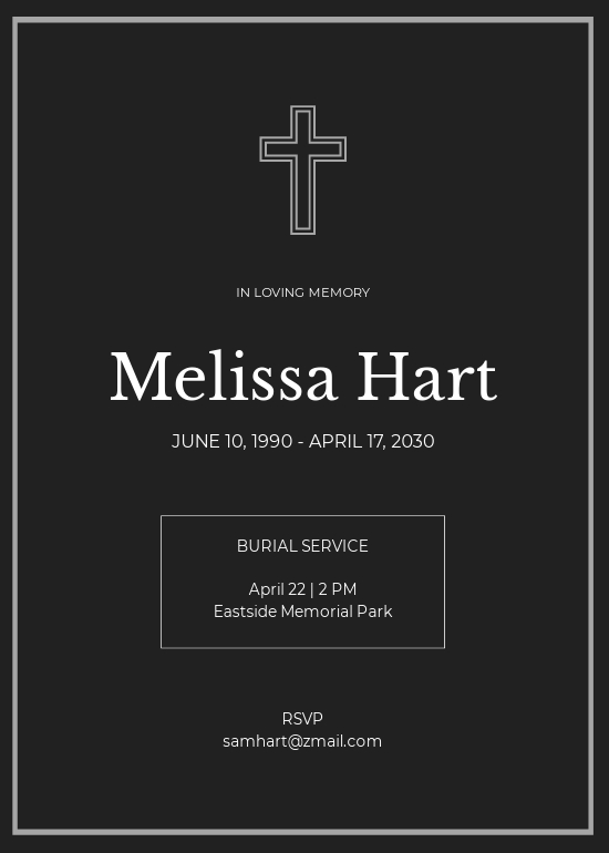 Free Simple Funeral Burial Invitation Template Download In Word 