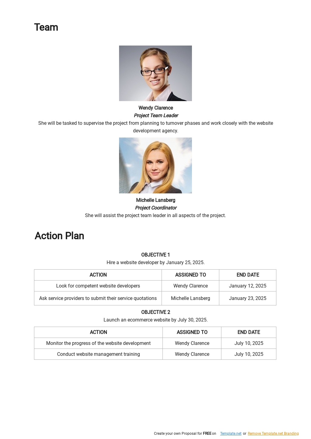 Online Store Project Plan Template - Google Docs, Word, Apple Pages ...