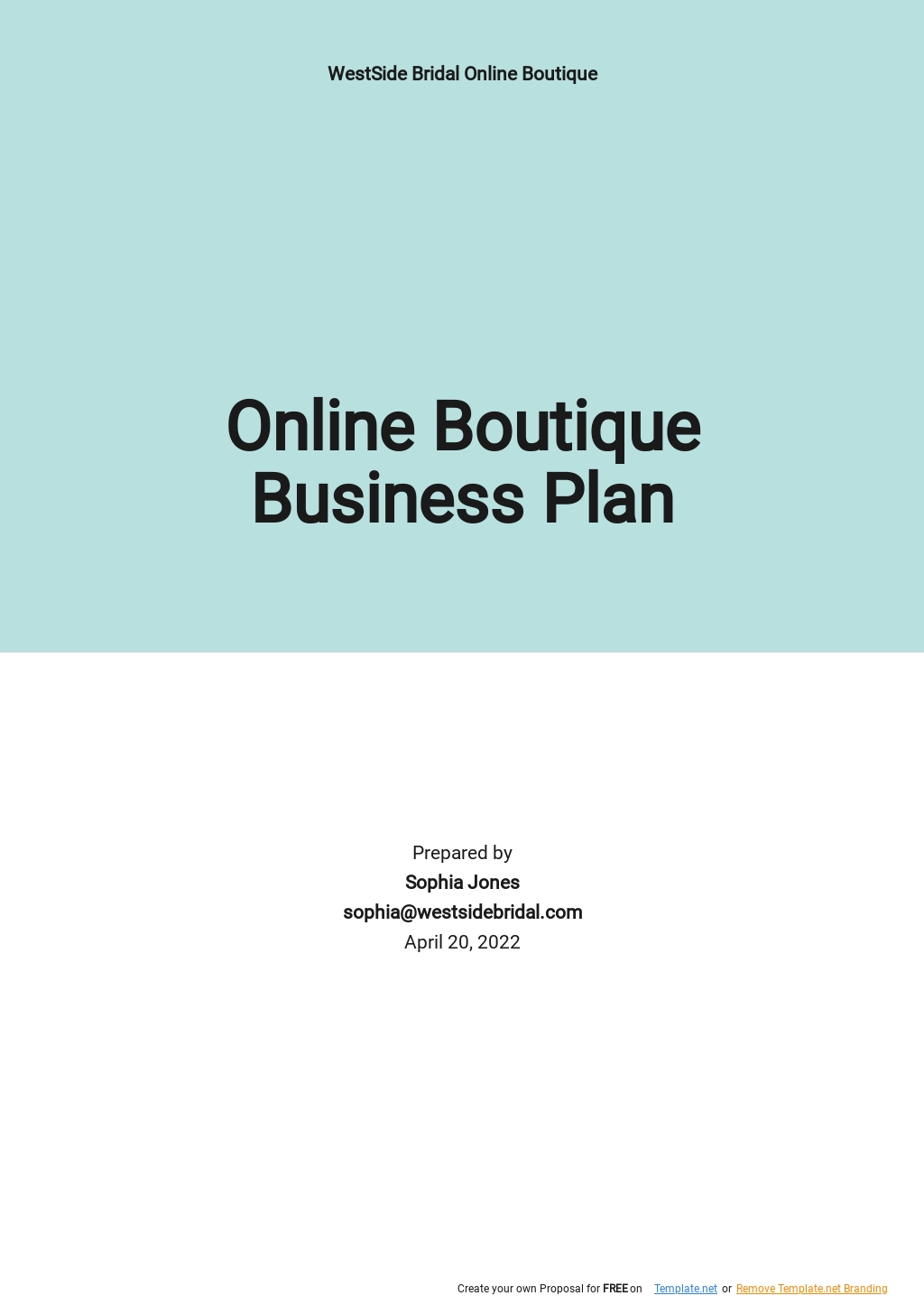 Online Boutique Business Plan Template Online Boutique Business Plan Template