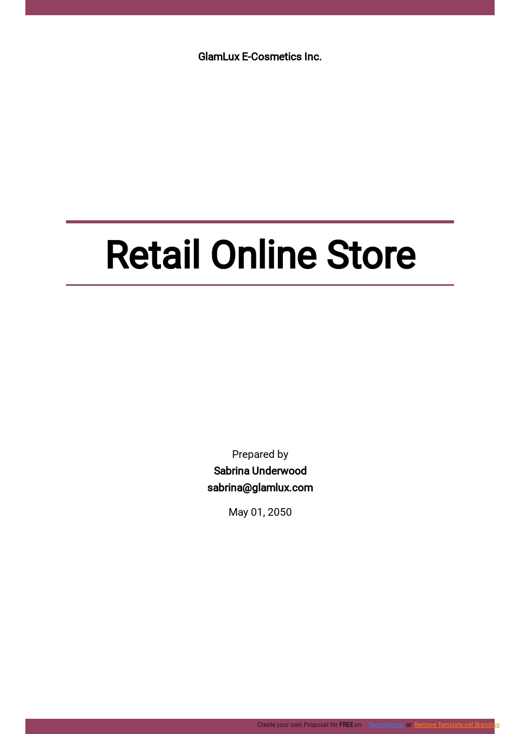 Clothing Store Business Plan Template Free