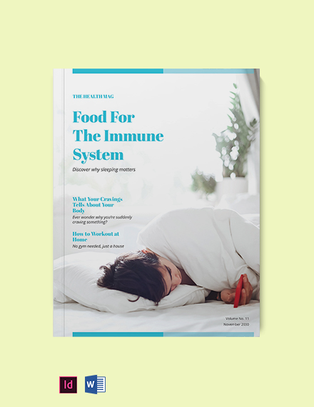 Free Printable Health Magazine Template - InDesign, Word, Apple Pages ...