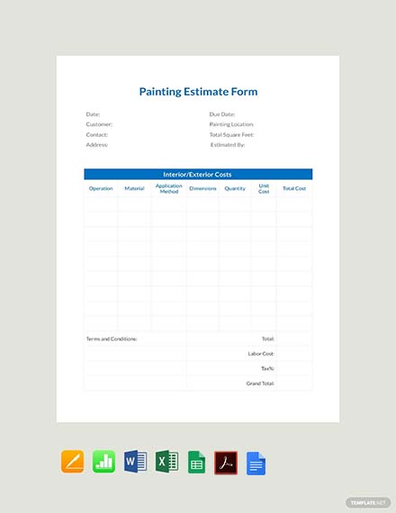 51 FREE Estimate Sheet Templates PDF Word Excel Google Docs 