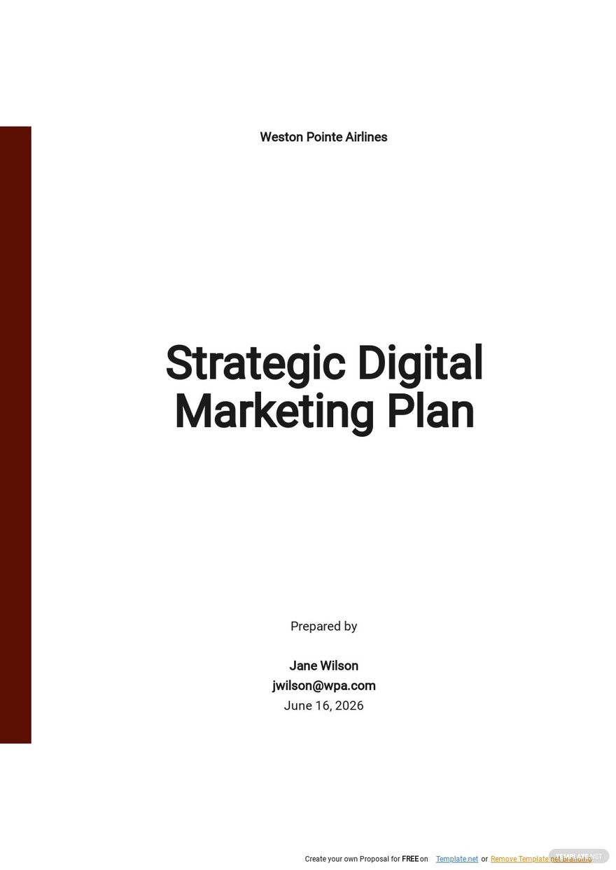 Free Simple Digital Marketing Plan Template - Google Docs, Word, Apple ...