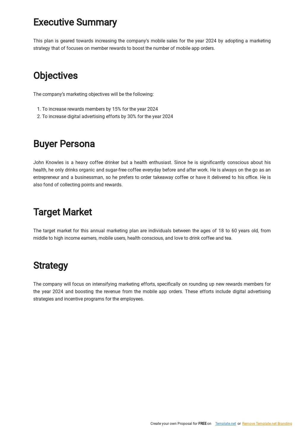 FREE Simple Annual Marketing Plan Template in Google Docs, Word, Apple ...