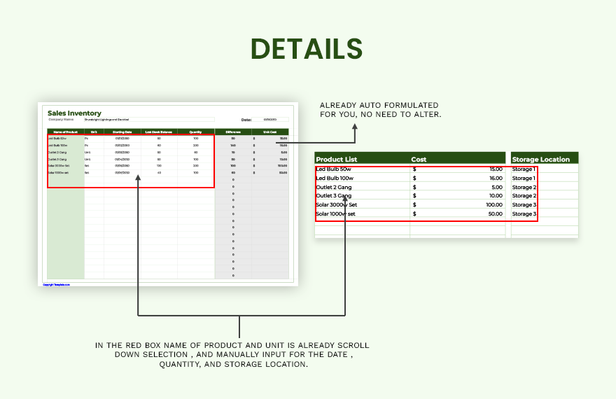 Sales Inventory Template - Download in Word, Google Docs, Excel, PDF ...
