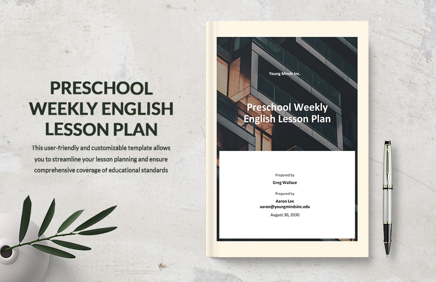 Preschool Weekly English Lesson Plan Template Download In Word Preschool Weekly English Lesson Plan Template Download In Word