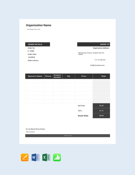 16+ Fundraiser Order Templates – Docs, Word
