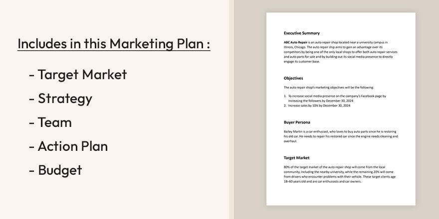 Free Simple Marketing Plan Template for Small Business - Google Docs ...