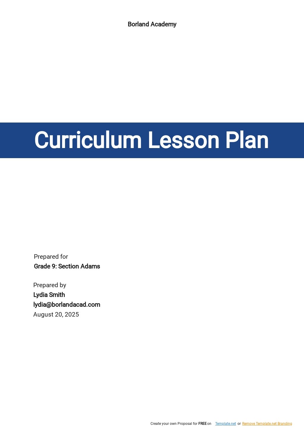 Free Simple Curriculum Lesson Plan Template Google Docs Word Apple