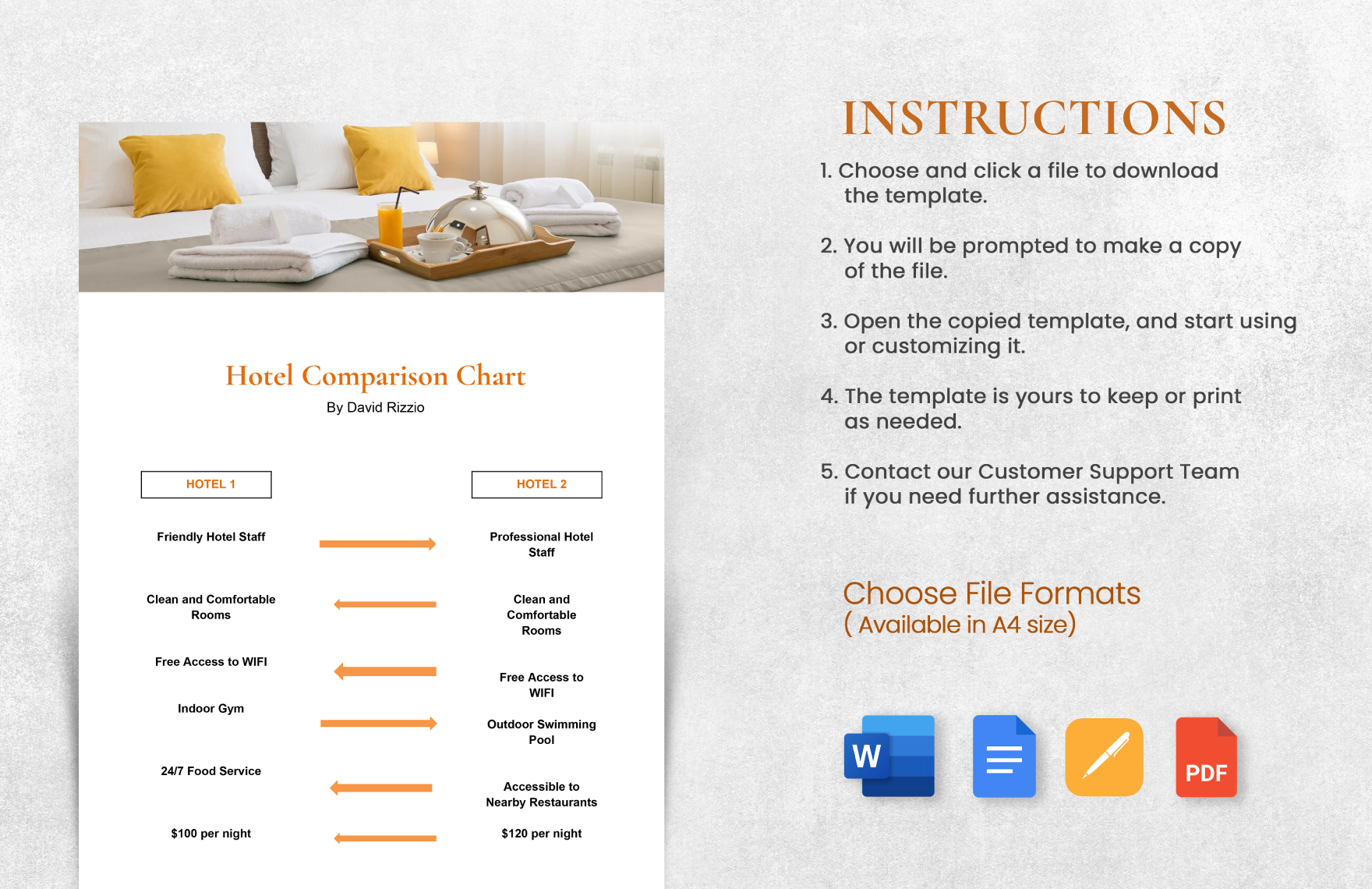 Hotel Comparison Chart Template - Download in Word, Google Docs, PDF ...