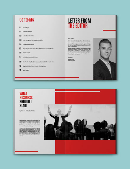 Entrepreneur Sales Magazine Template - InDesign, Word, PDF | Template.net