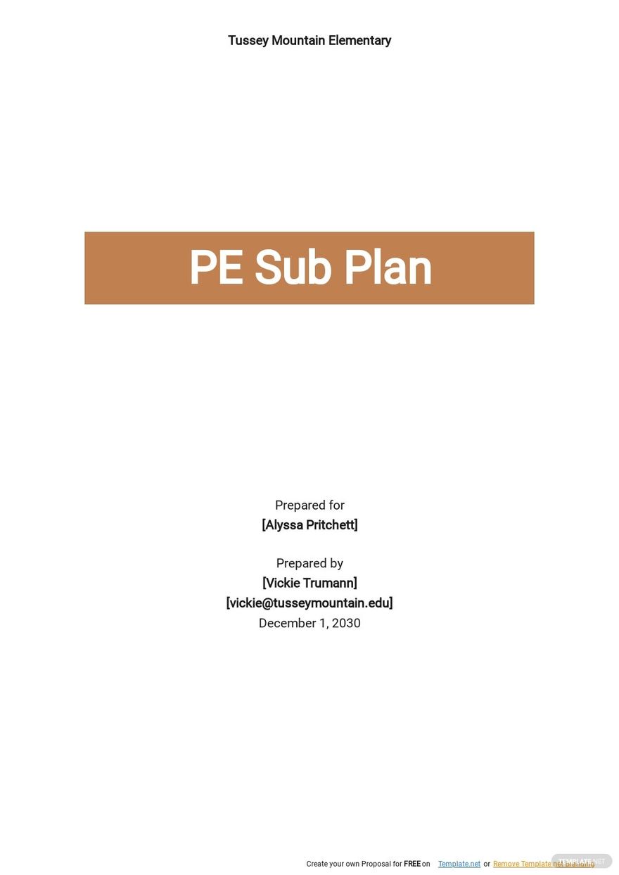Free Sub Lesson Plan Template - Google Docs, Word, Apple Pages, PDF ...