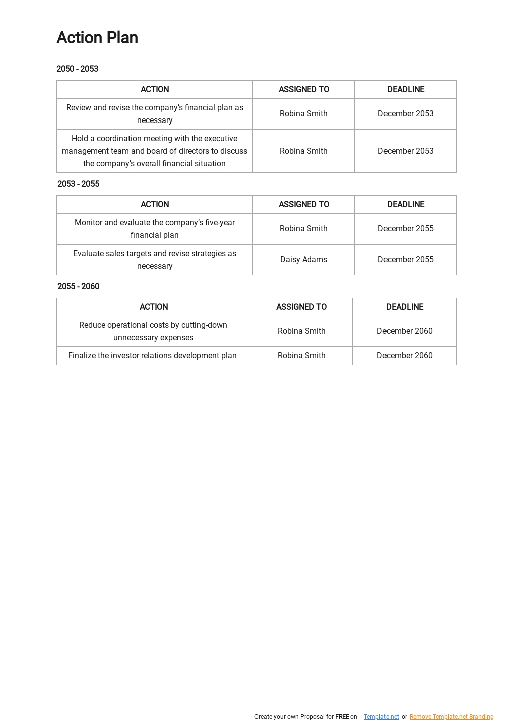 10 Year Financial Plan Template Google Docs Word Apple Pages PDF
