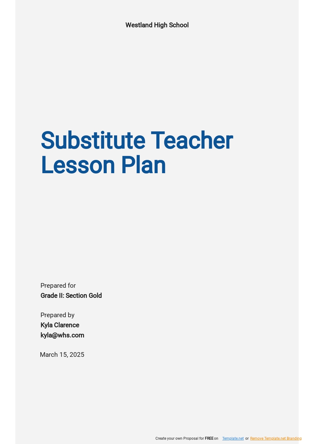 Teacher Lesson Plan PDF Templates Free Download Template