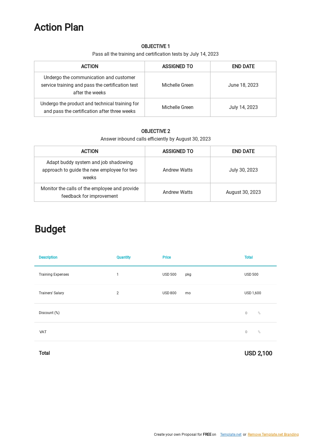 100 Day Work Plan Template In Google Docs Word Apple Pages PDF 