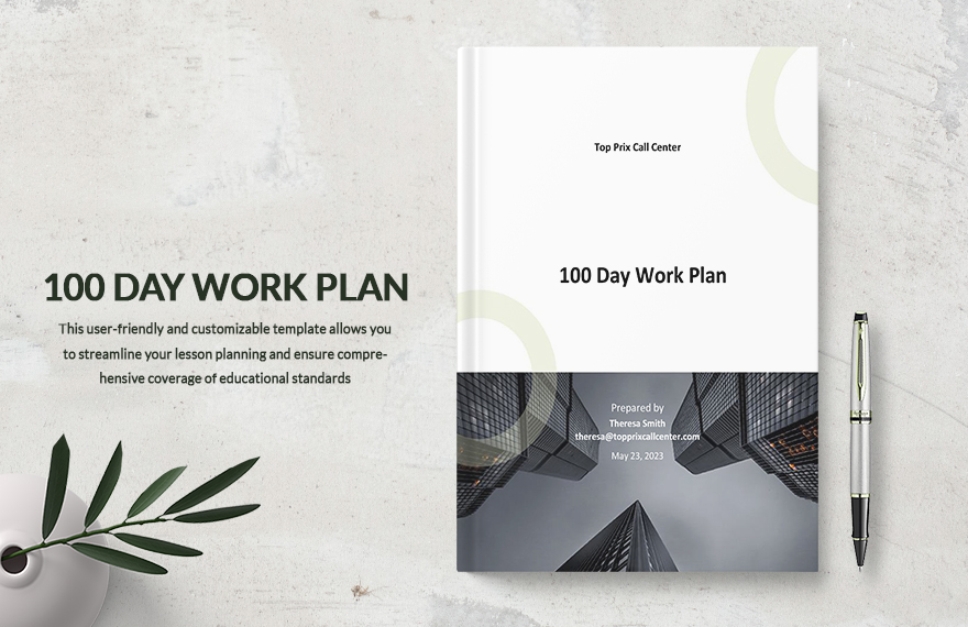 FREE 100 Day Plan Word Template Download Template