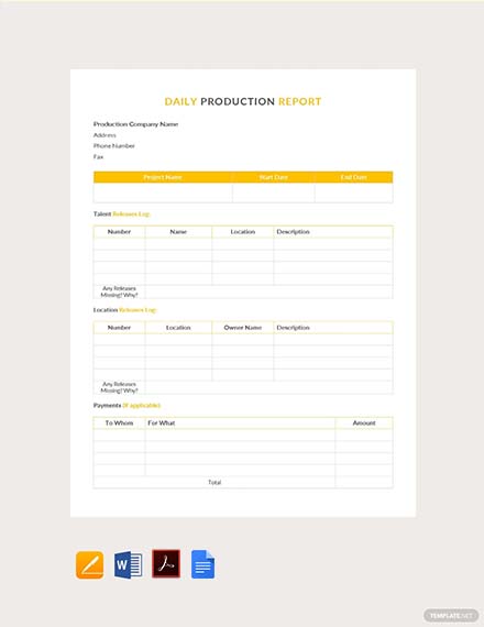 22+ Production Report Templates - Docs, PDF, Word, Pages