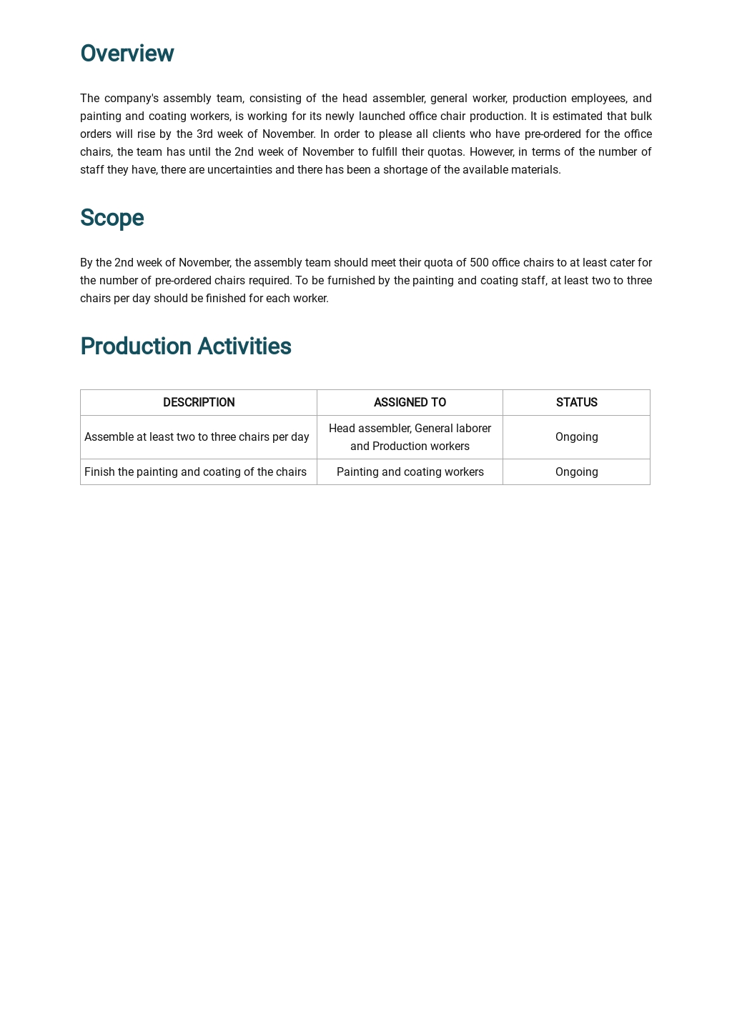 Daily Production Report Template [Free PDF] - Google Docs, Word ...