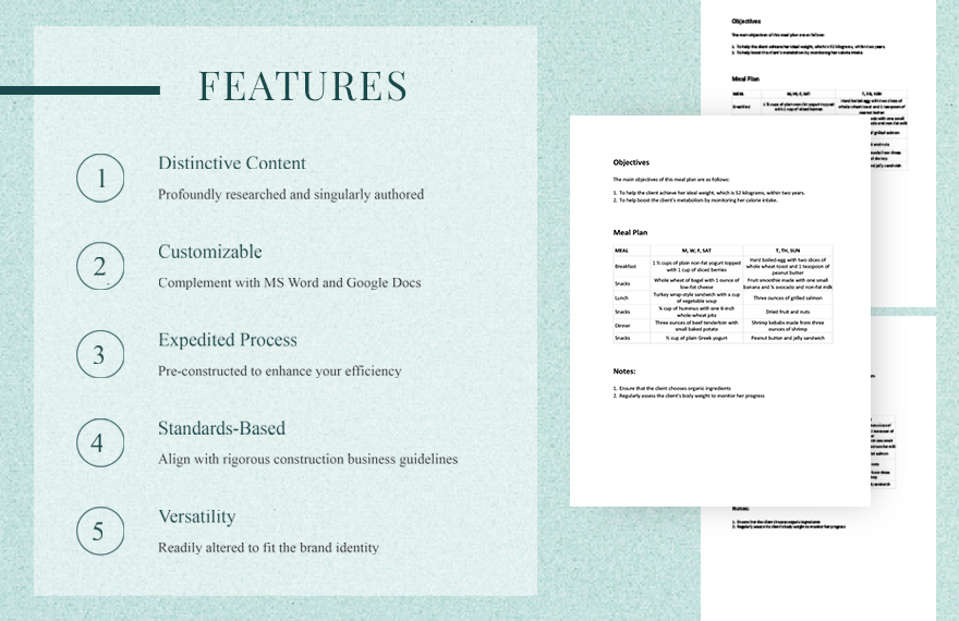 Free 6 Small Meals A Day Menu Plan Template Download In Word Google 