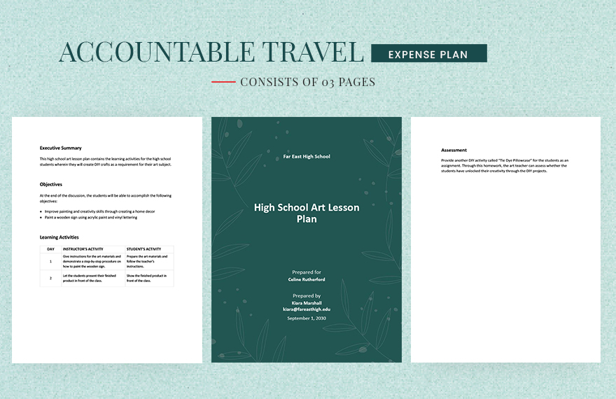Sample High School Art Lesson Plan Template Download In Word Google 