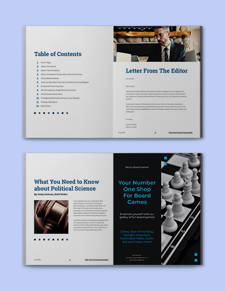 Political Science Magazine Template - InDesign, Word, PDF | Template.net