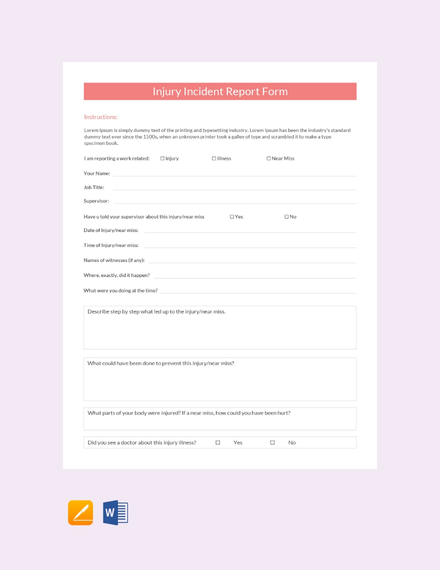 FREE Workplace Incident Report Template: Download 154+ Reports in word ...