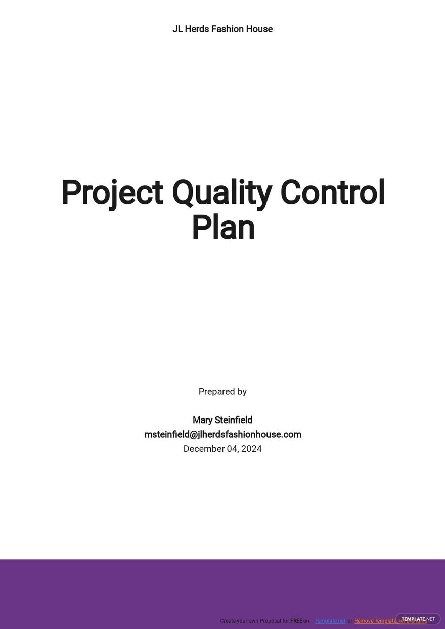 Project Quality Assurance Plan Template - Google Docs, Word, Apple ...