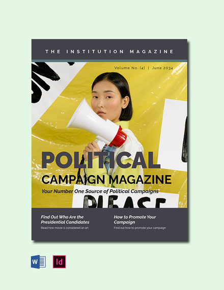 Political Campaign Magazine Template